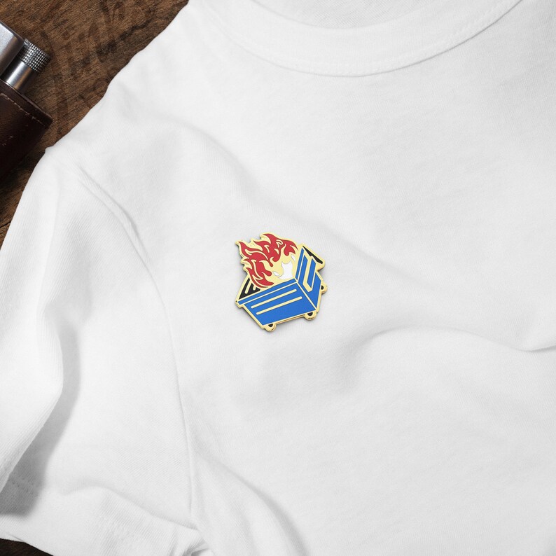Blue Dumpster Fire Hard Enamel Lapel Pin - Etsy
