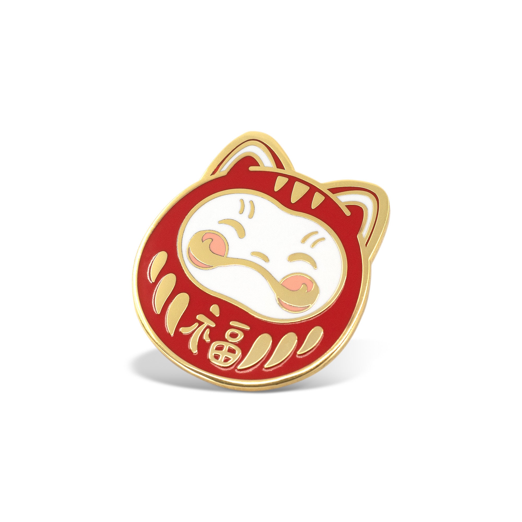 Darumeow Lucky Daruma Cat Hard Enamel Lapel Pin - Etsy