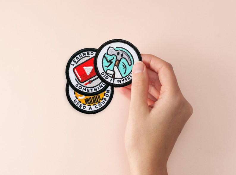 Adulting Merit Badge Embroidered Iron-On Patches Achievements | Etsy