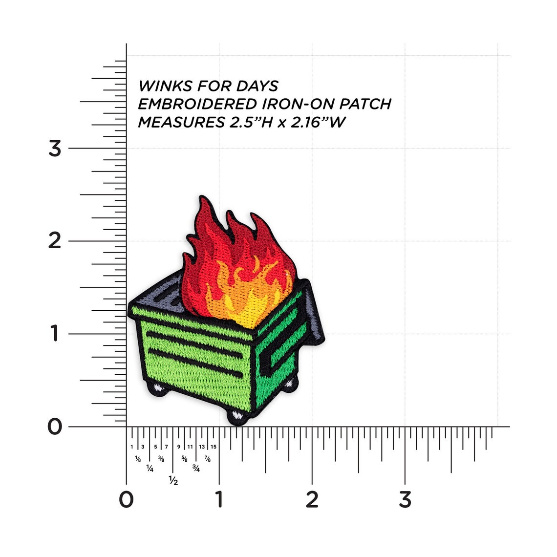 Dumpster Fire Green Dumpster Embroidered Iron-on Patch - Etsy