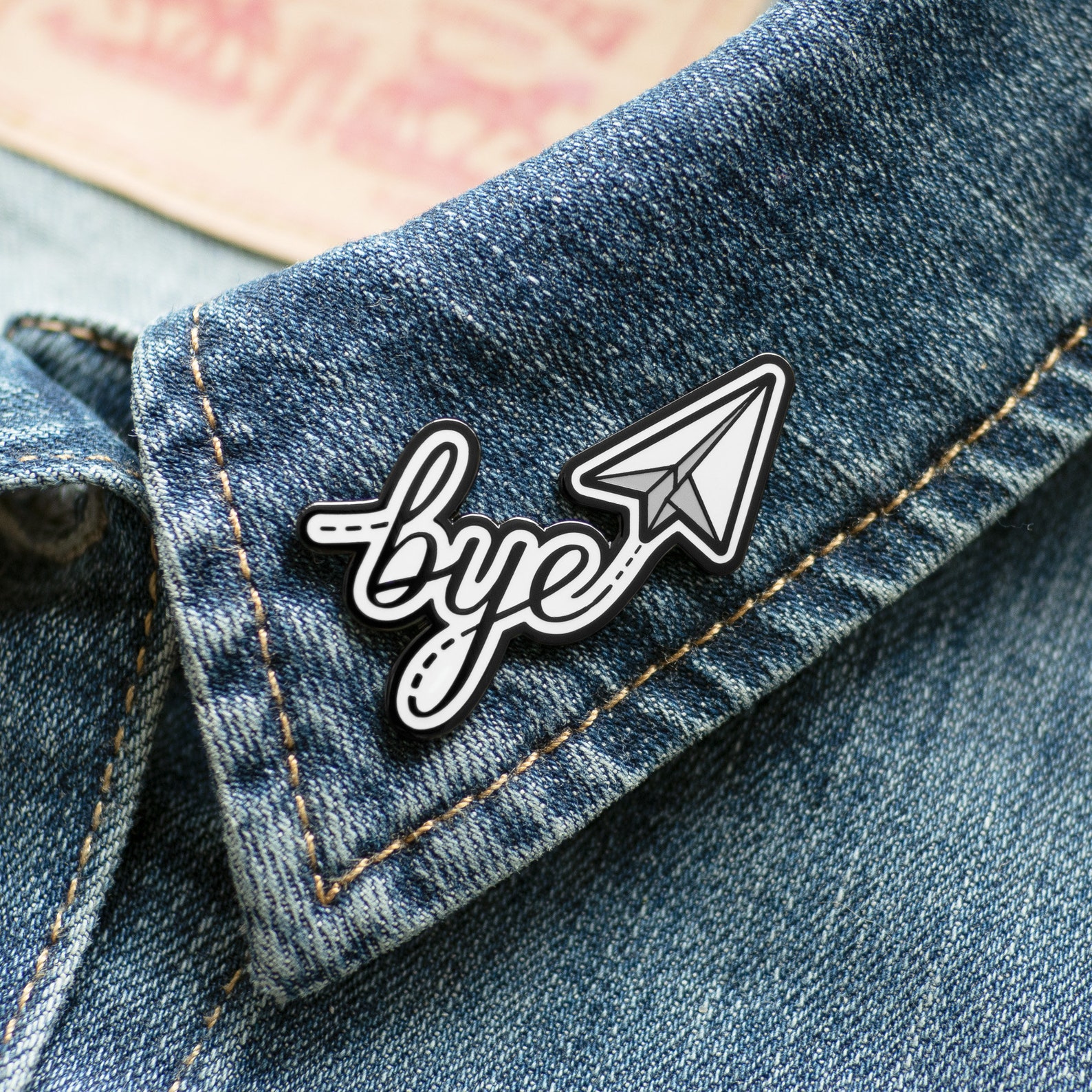 Bye Paper Airplane Hard Enamel Lapel Pin - Etsy