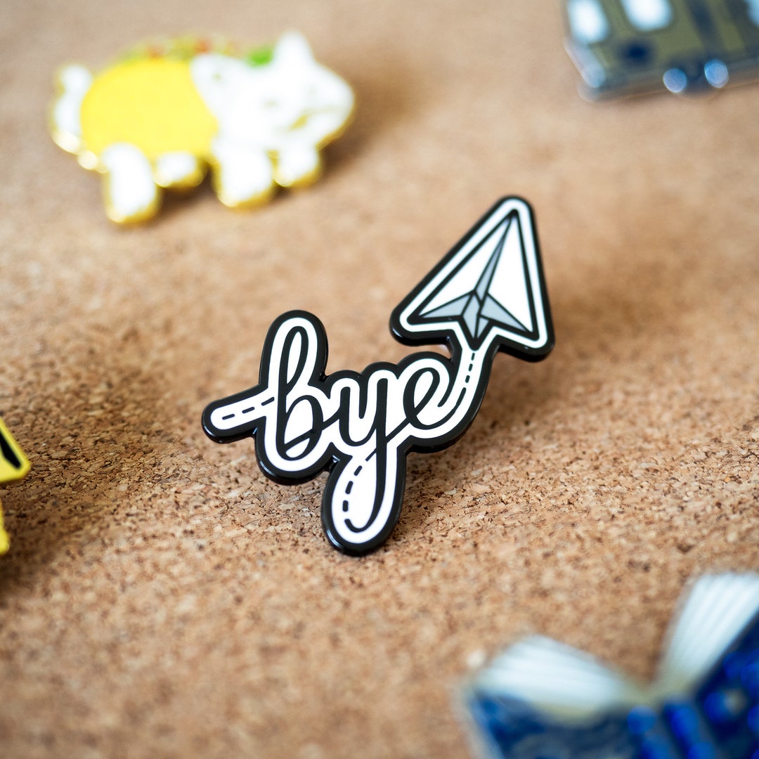 Bye Paper Airplane Hard Enamel Lapel Pin - Etsy