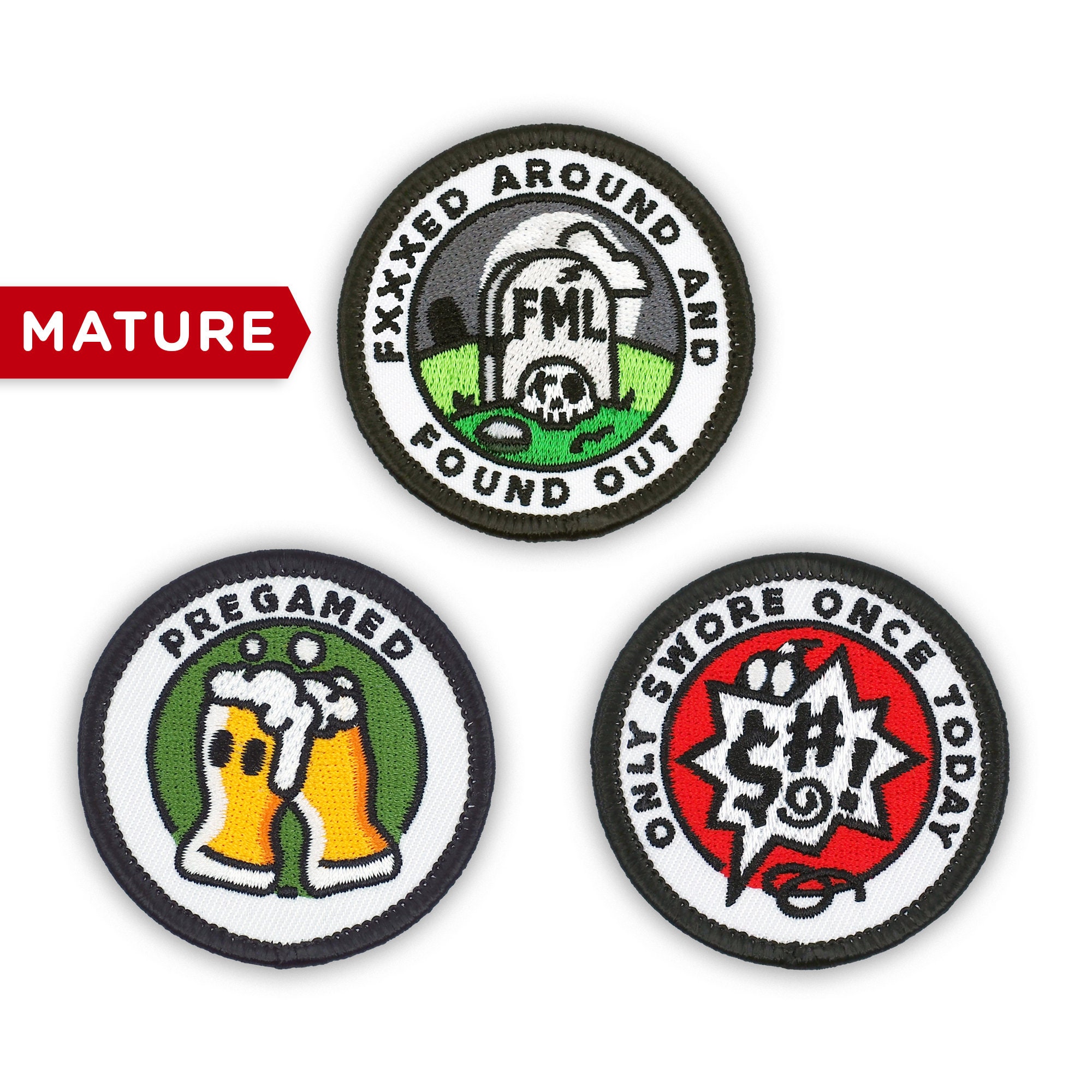 Adulting Merit Badge Patches Embroidered Iron-on Patch Sets - Funny ...