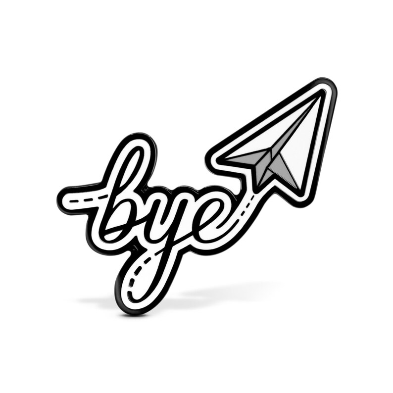 Bye Paper Airplane Hard Enamel Lapel Pin - Etsy