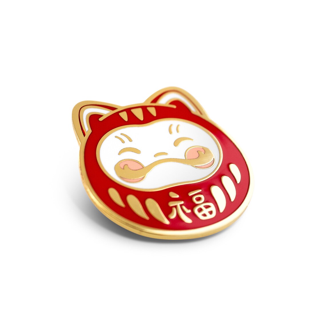 Darumeow Lucky Daruma Cat Hard Enamel Lapel Pin | Etsy