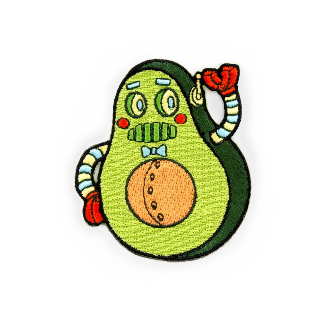 Mr. Avocado Robot Embroidered Iron-On Patches | Etsy