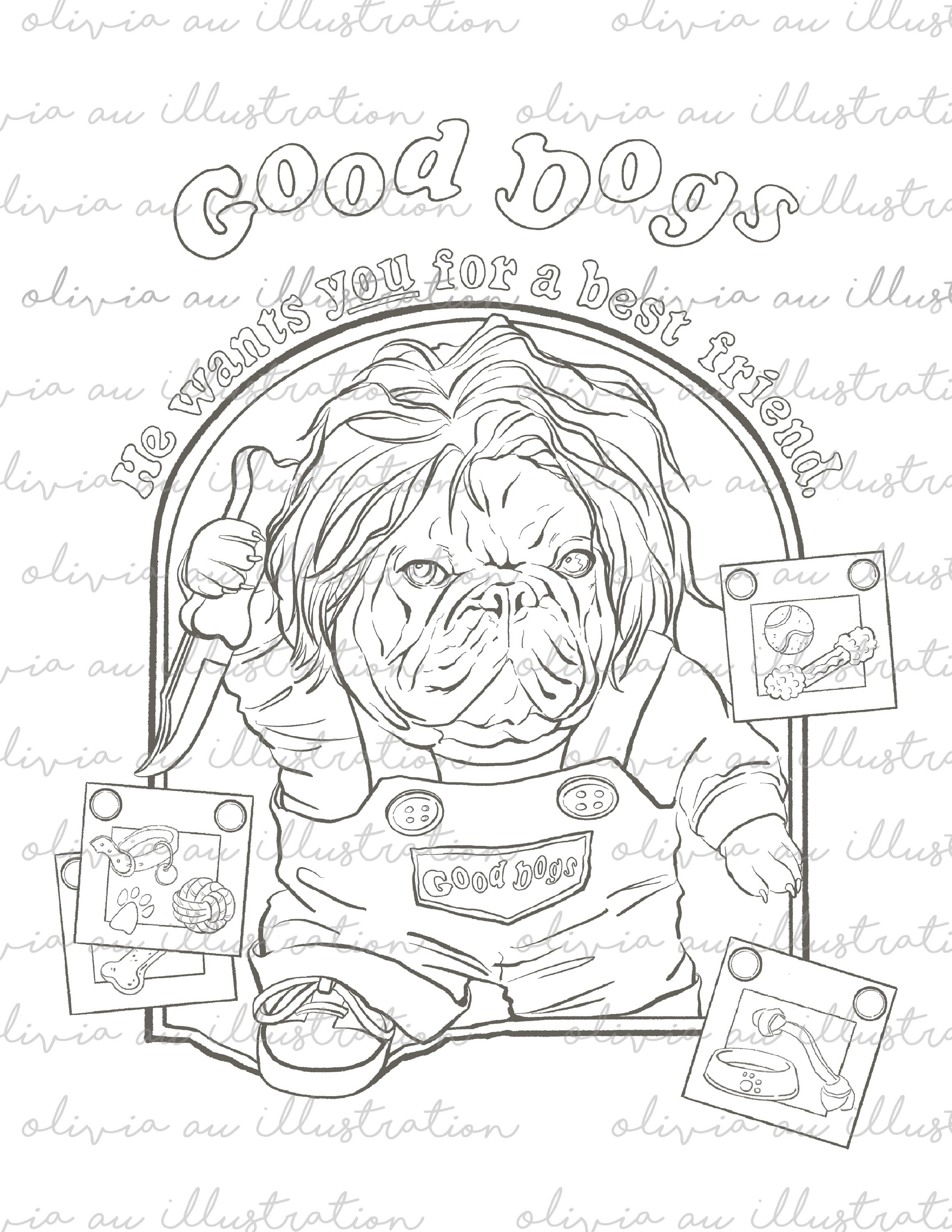 Printable Coloring Page, Child's Play Chucky Fan Art Printable Sheet A4 ...