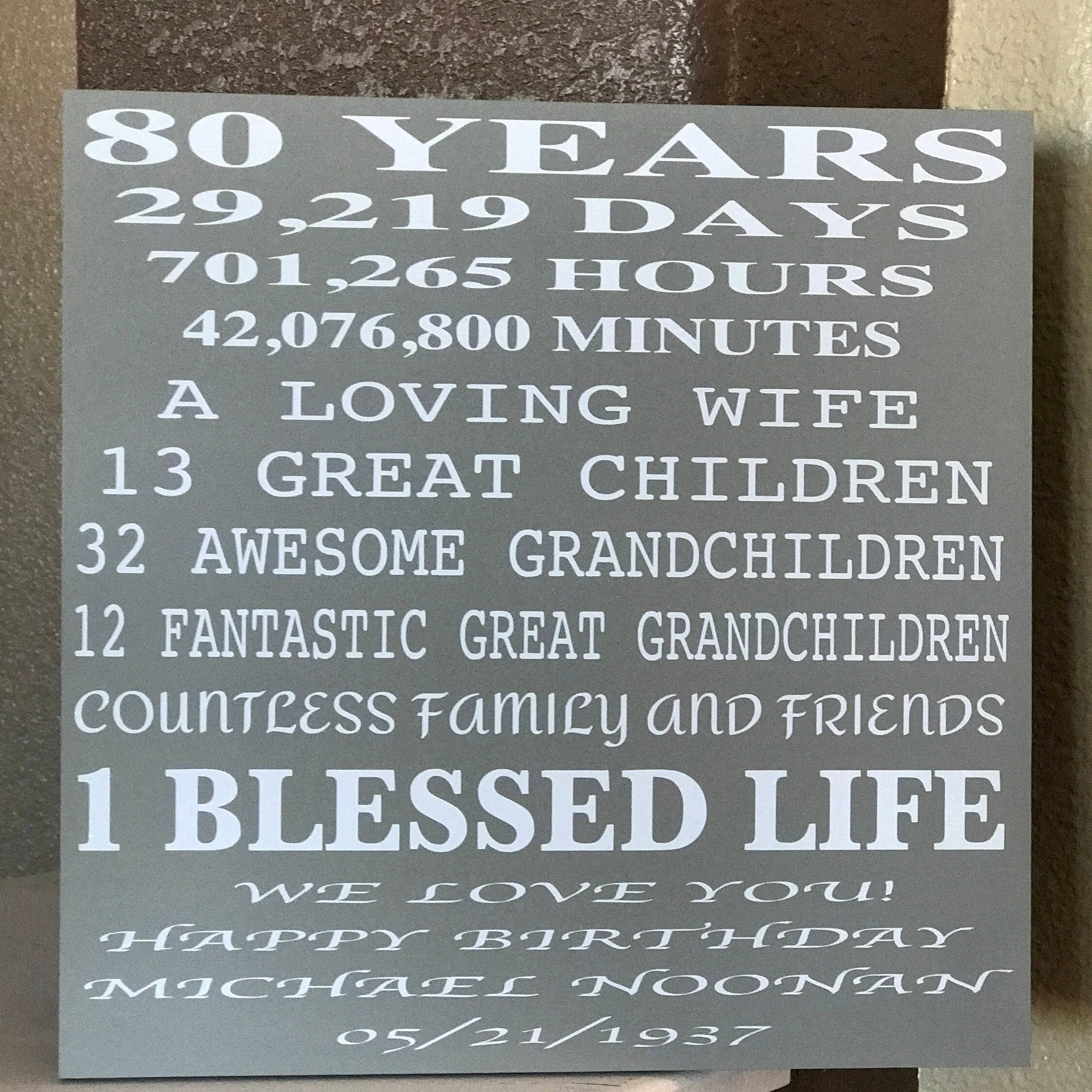 80 Years Old Wood Sign 12 X 12 an Amazing Gift/wall - Etsy
