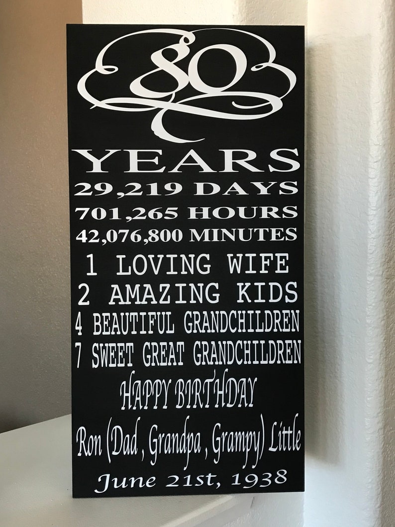 80 Years Old Wood Sign Customized/80 Birthday/grandparents - Etsy