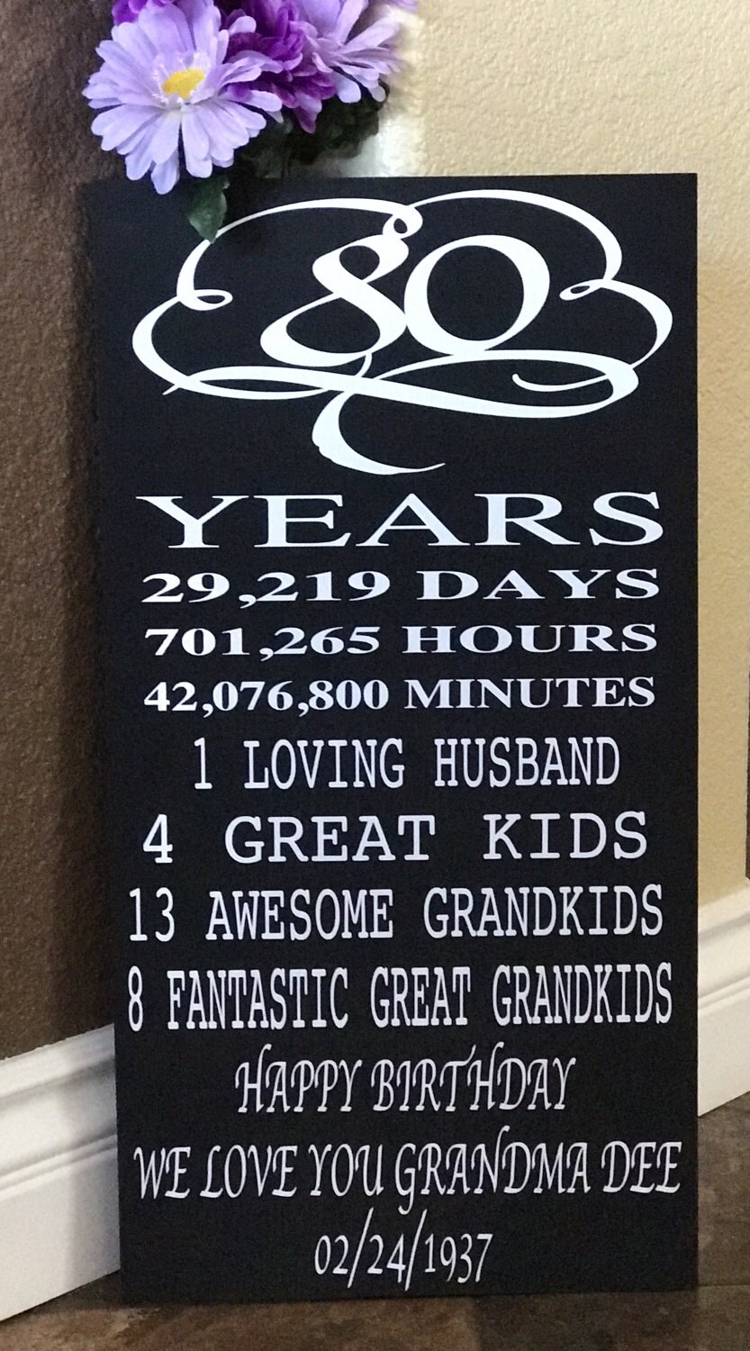 80 Years Old Wood Sign Customized/80 Birthday/grandparents - Etsy