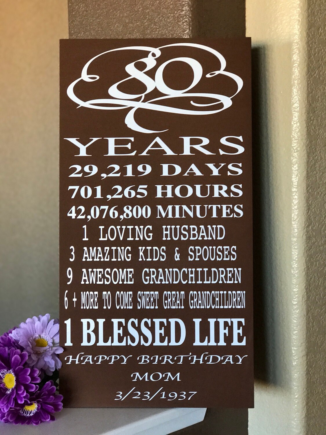 80 Years Old Wood Sign Customized/80 Birthday/grandparents - Etsy