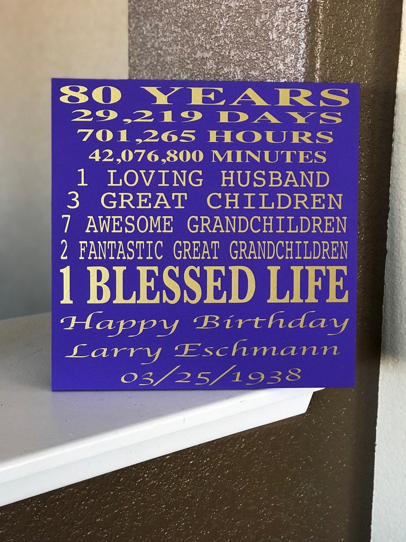 80 Year Old Birthday Wood Sign Can Be Customized To Any Age Etsy