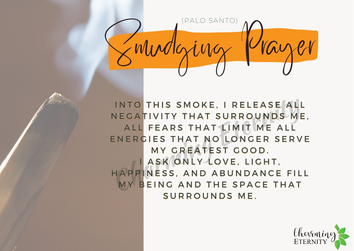 Smudging Prayer Card, Smudging, Smudging Prayer Printable, Instant ...