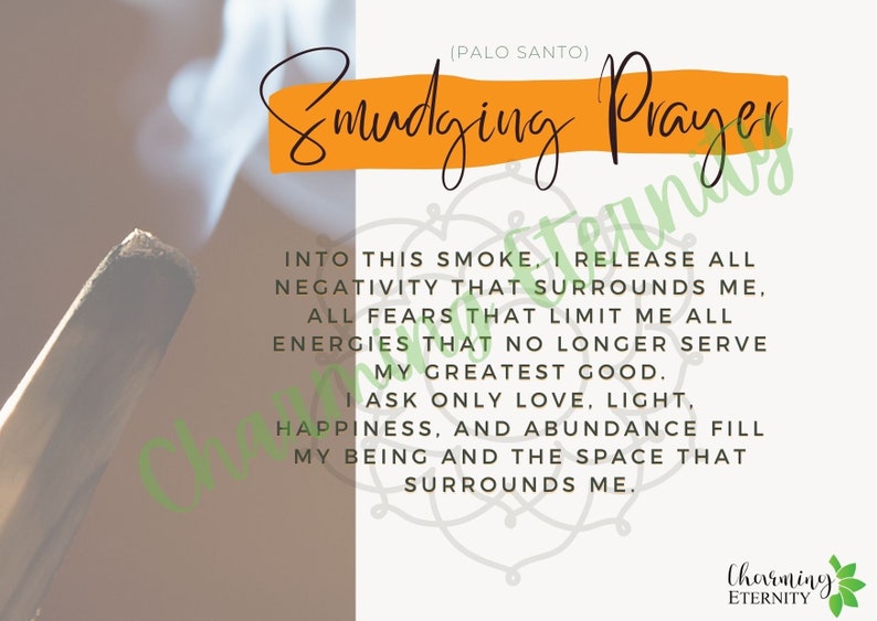 Smudging Prayer Card Smudging Smudging Prayer Printable - Etsy