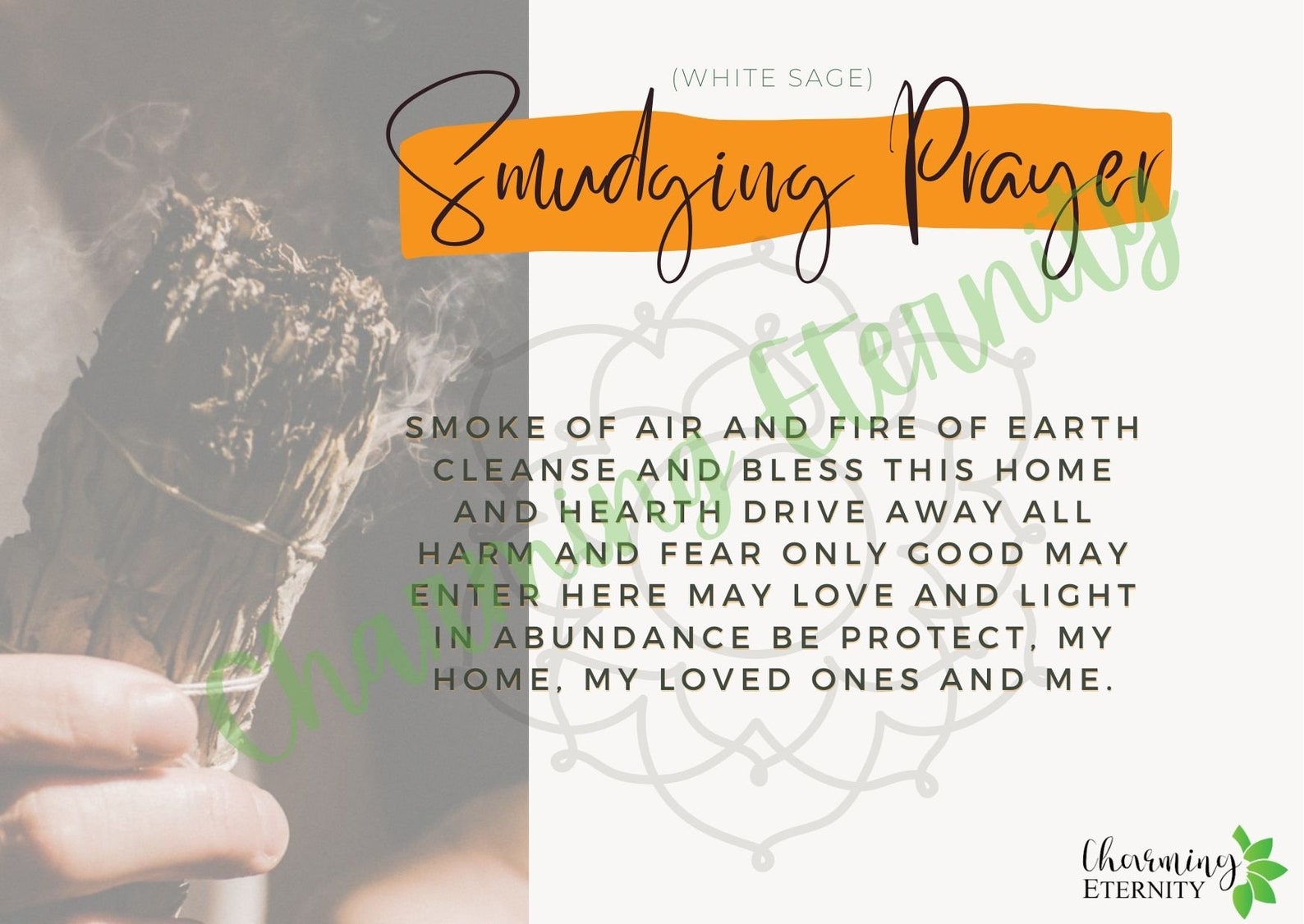 Smudging Prayer Card Smudging Smudging Prayer Printable - Etsy