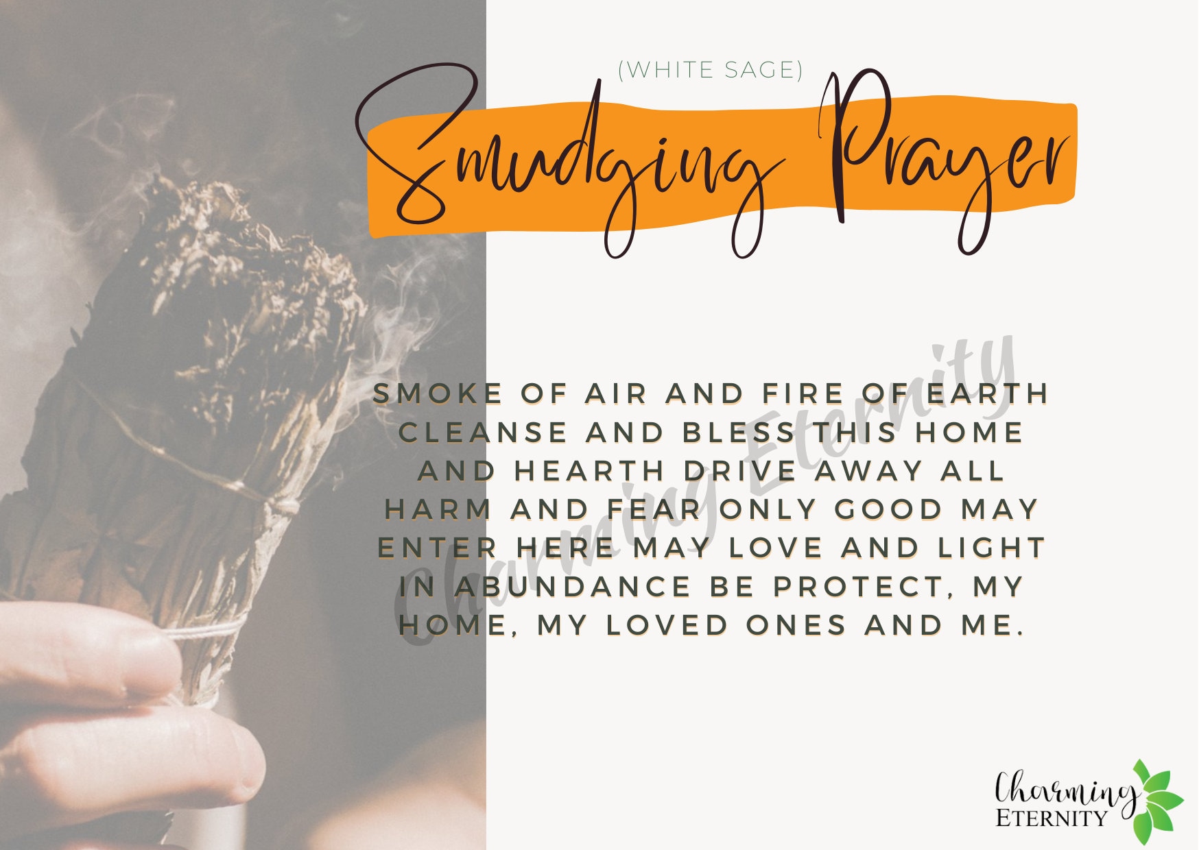 Smudging Prayer Card, Smudging, Smudging Prayer Printable, Instant ...
