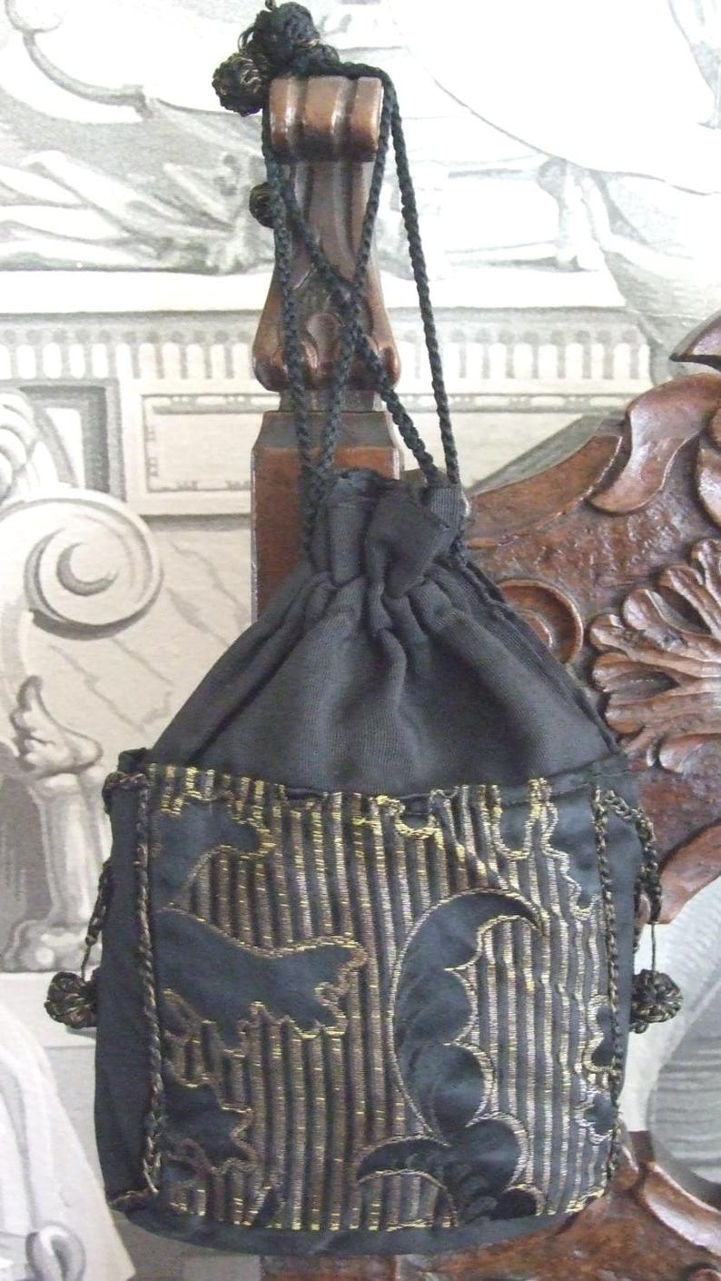 PURSE BAG! Vintage, Victorian Style, Silk Cloth Pouch Bag / GORGEOUS ...