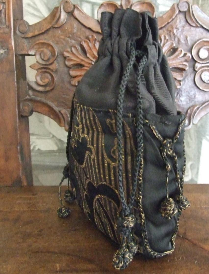 PURSE BAG! Vintage, Victorian Style, Silk Cloth Pouch Bag / GORGEOUS ...