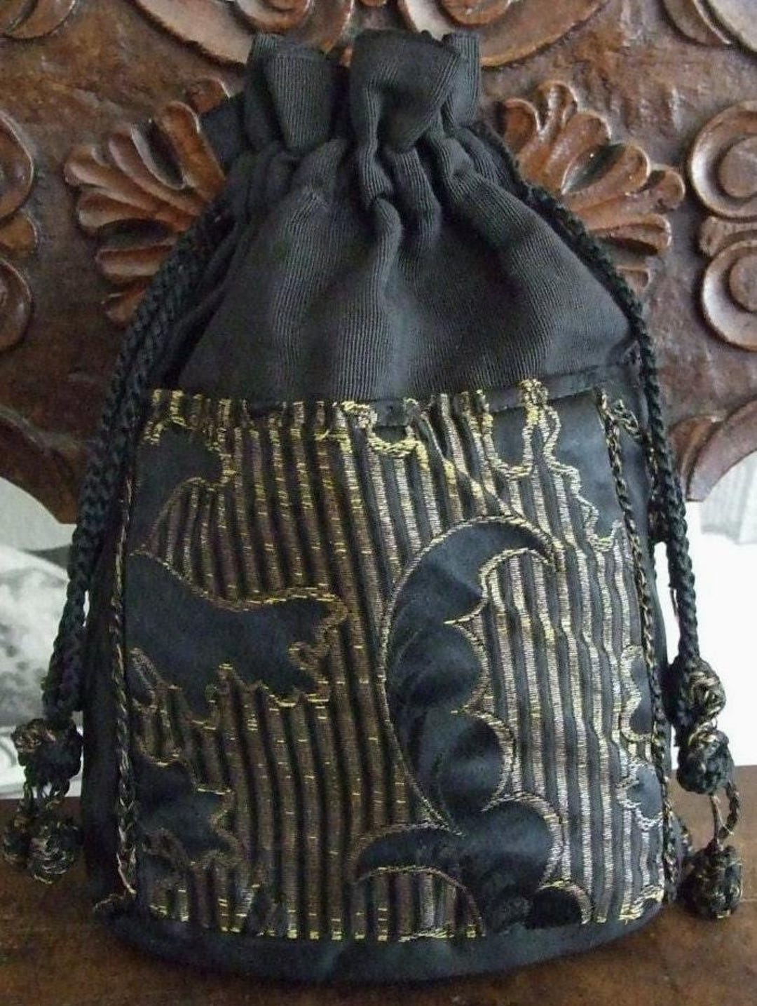 RARE! STUNNING! Vintage Victorian Style Silk Cloth Pouch Bag / GORGEOUS ...