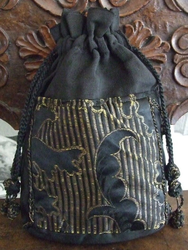 RARE STUNNING Vintage Victorian Style Silk Cloth Pouch Bag / - Etsy