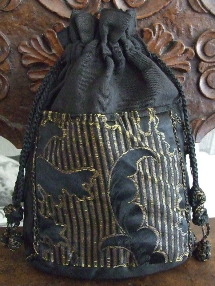 RARE STUNNING Vintage Victorian Style Silk Cloth Pouch Bag / GORGEOUS ...