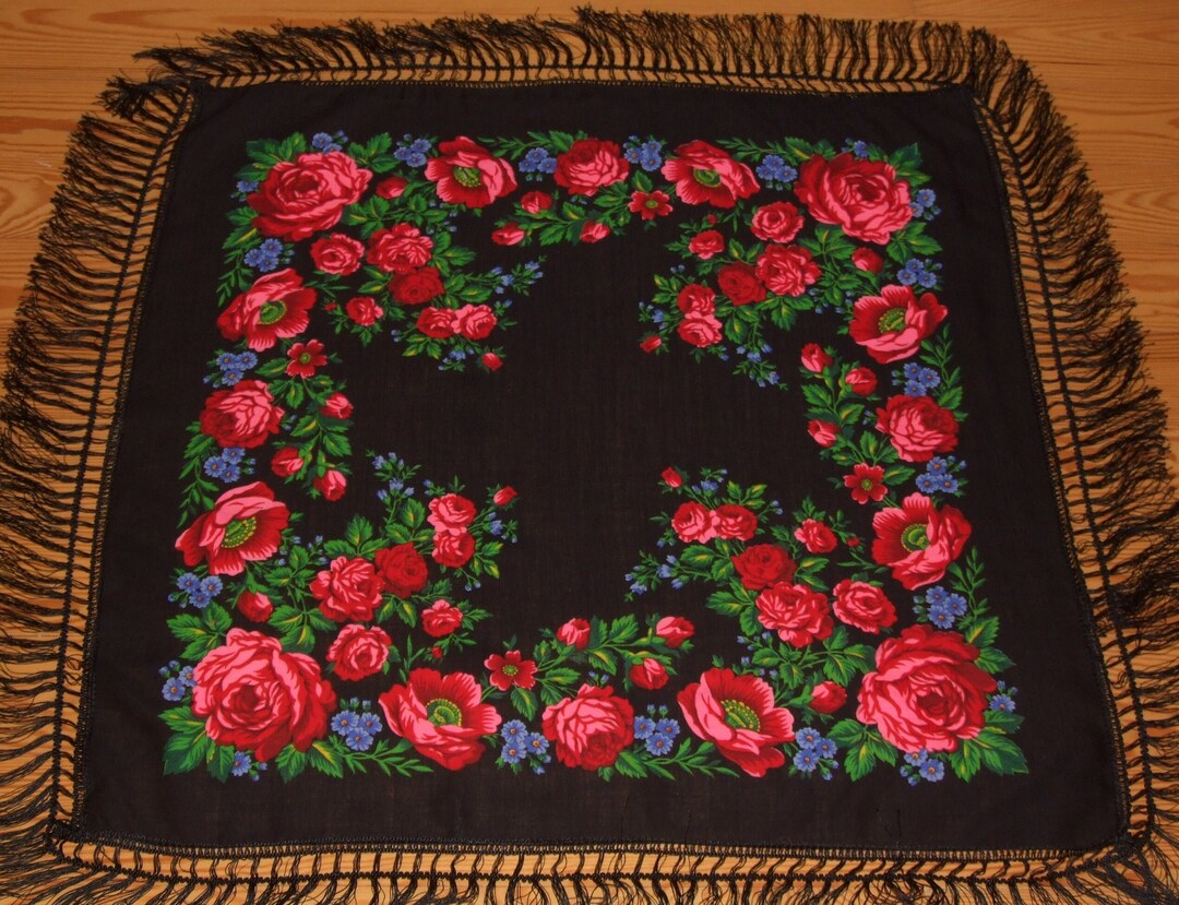 BEAUTIFUL Vintage Swiss Folk Handicraft Design Red Floral - Etsy