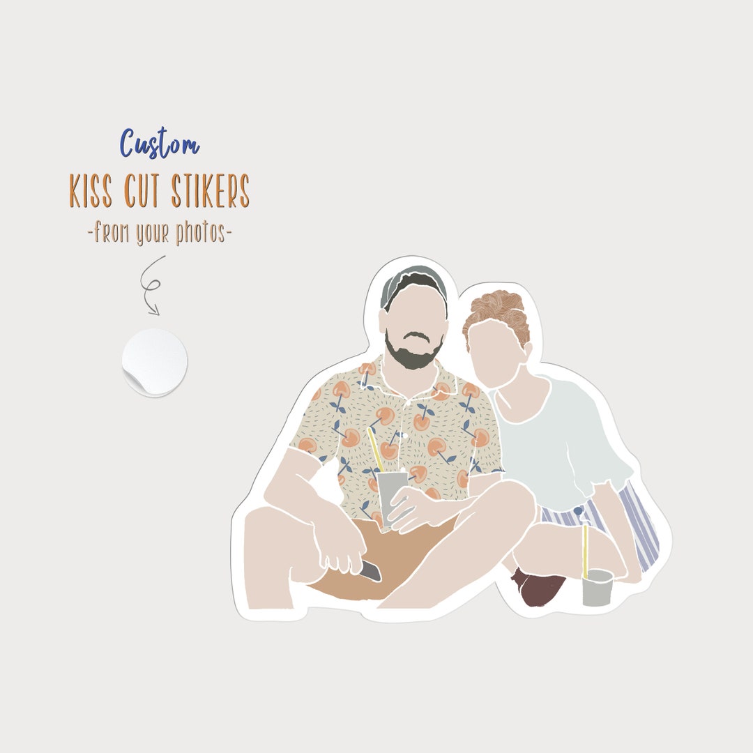 Personalized Stickers | Custom Family Portrait Stickers | Couple ...