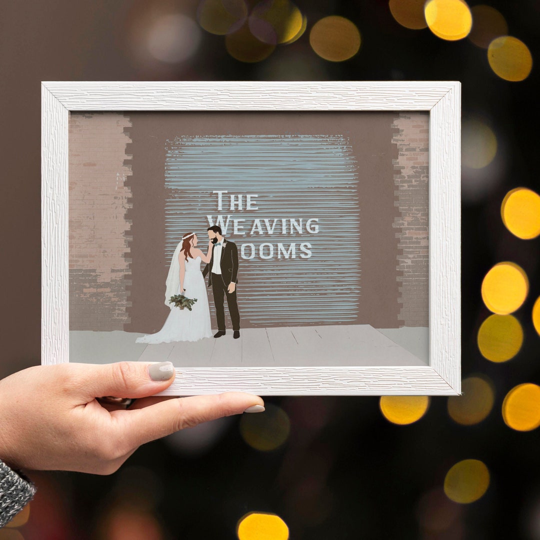 Custom Wedding Digital Illustration, Personalized Portrait of Couple ...