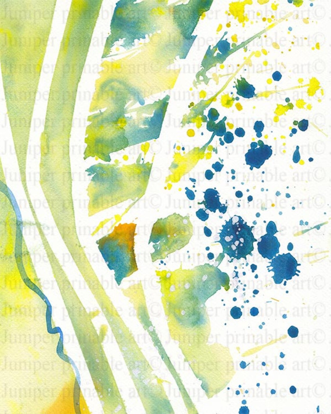 Greenery Abstract Print Watercolor Abstract Print Digital - Etsy