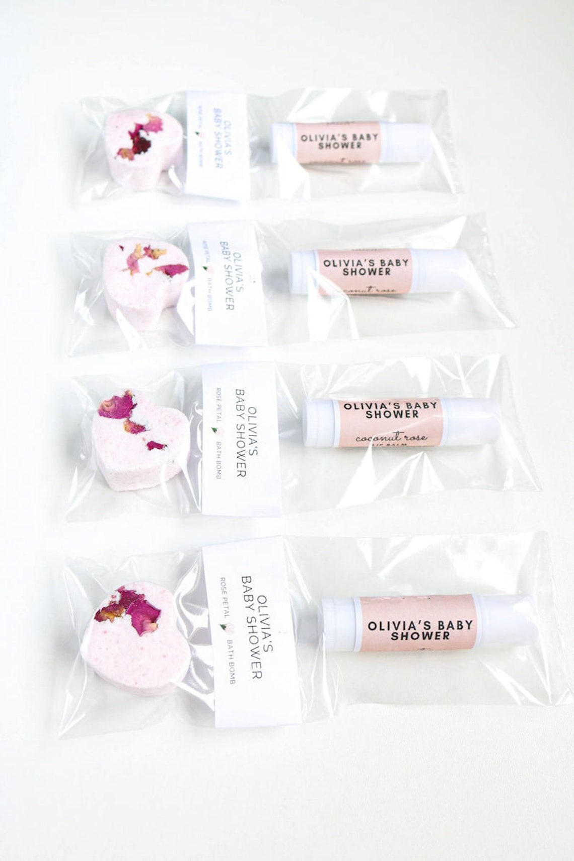 Personalized Bath Bomb + Lip Balm Favors, Baby Shower Favors, Bridal ...