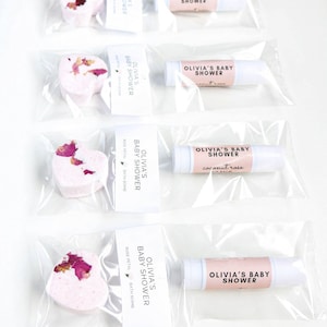 Personalized Bath Bomb + Lip Balm Favors, Baby Shower Favors, Bridal ...