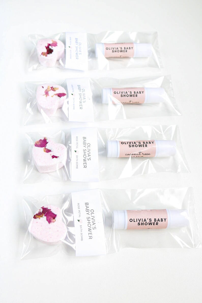 Personalized Bath Bomb Lip Balm Favors Baby Shower Favors - Etsy
