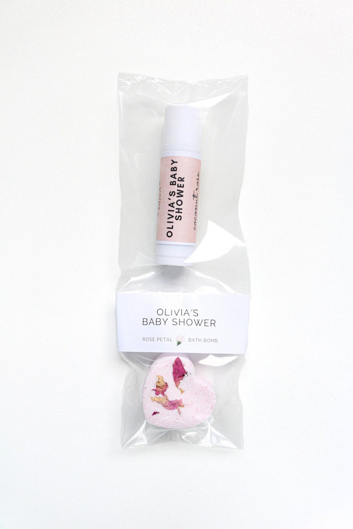 Personalized Bath Bomb + Lip Balm Favors, Baby Shower Favors, Bridal ...