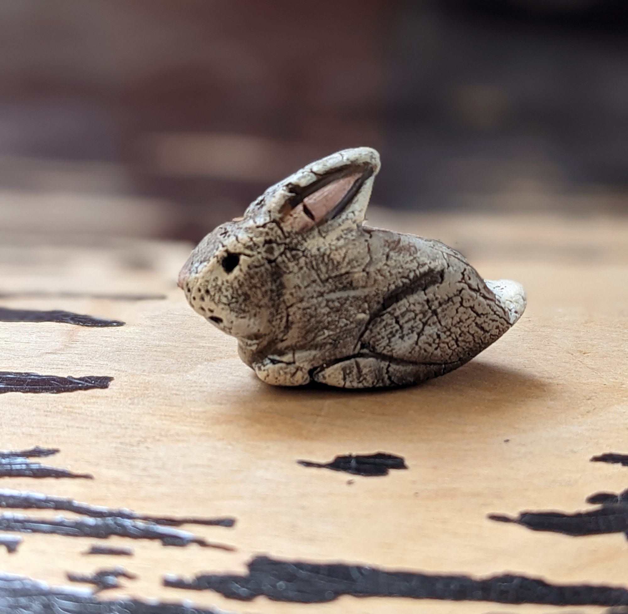 Tiny Bunny Clay Figurine Itsy Bitsy Cottontail Rabbit - Etsy