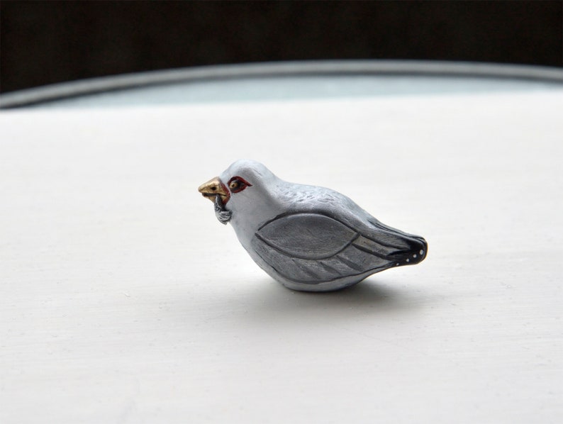 Small Primitive Seagull Figurine Gull With Fish Polymer Clay - Etsy