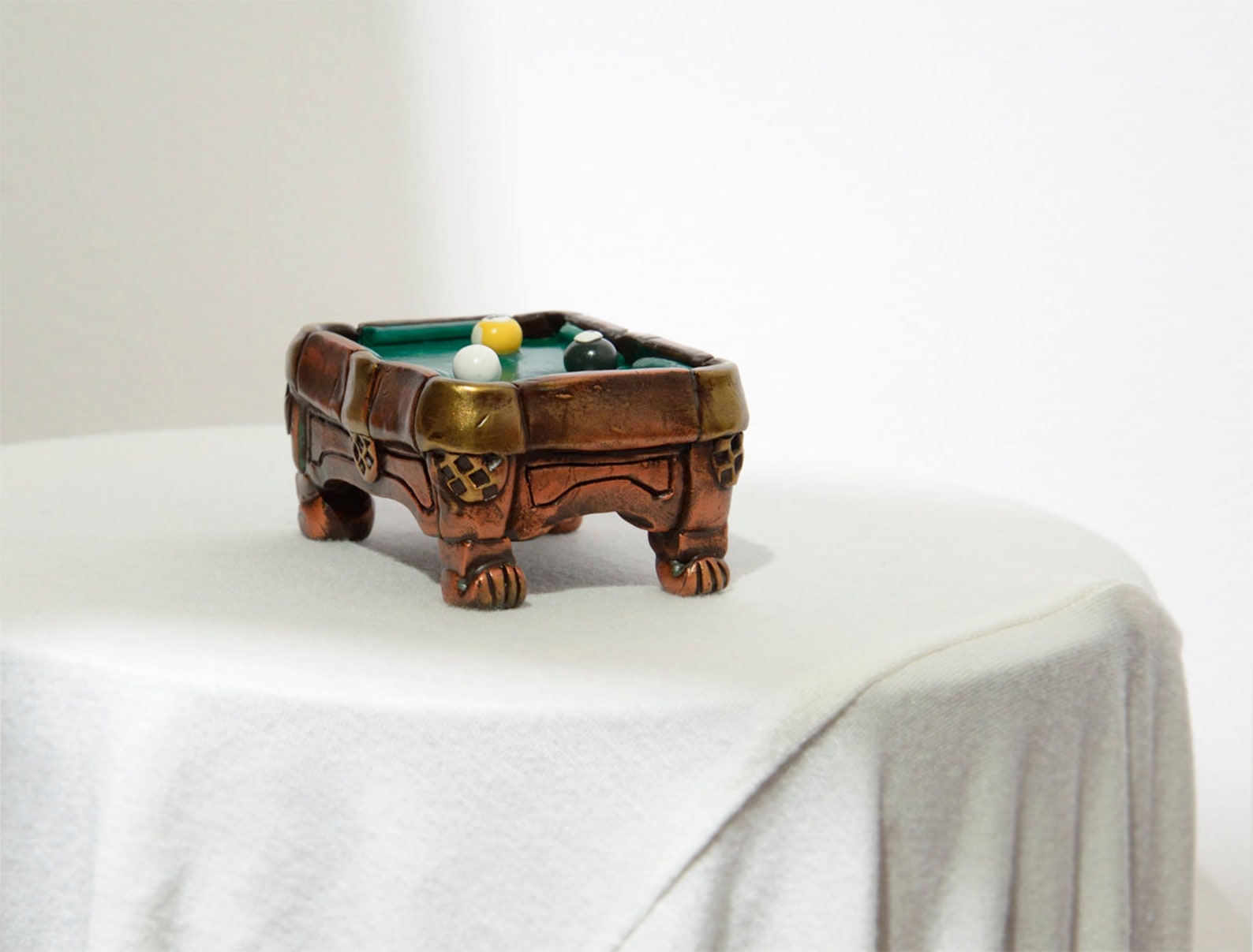 Mini Pool Table Ring Dish Jewelry Keeper Sculpture Unique | Etsy