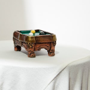 Mini Pool Table Ring Dish, Jewelry Keeper Sculpture, Unique Billiard ...