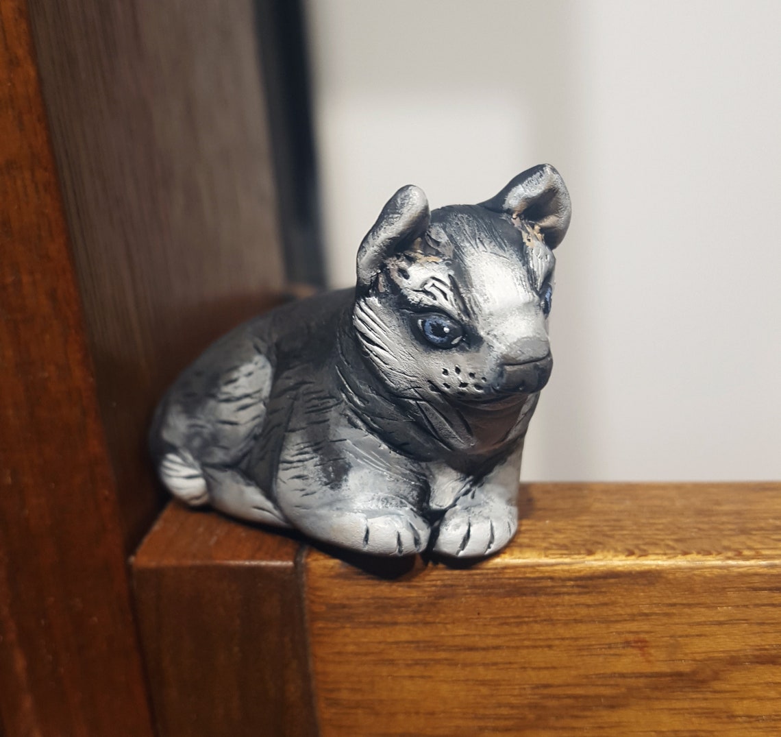 Husky Puppy Clay Figurine Small Primitive Dog Sculpture Pet - Etsy