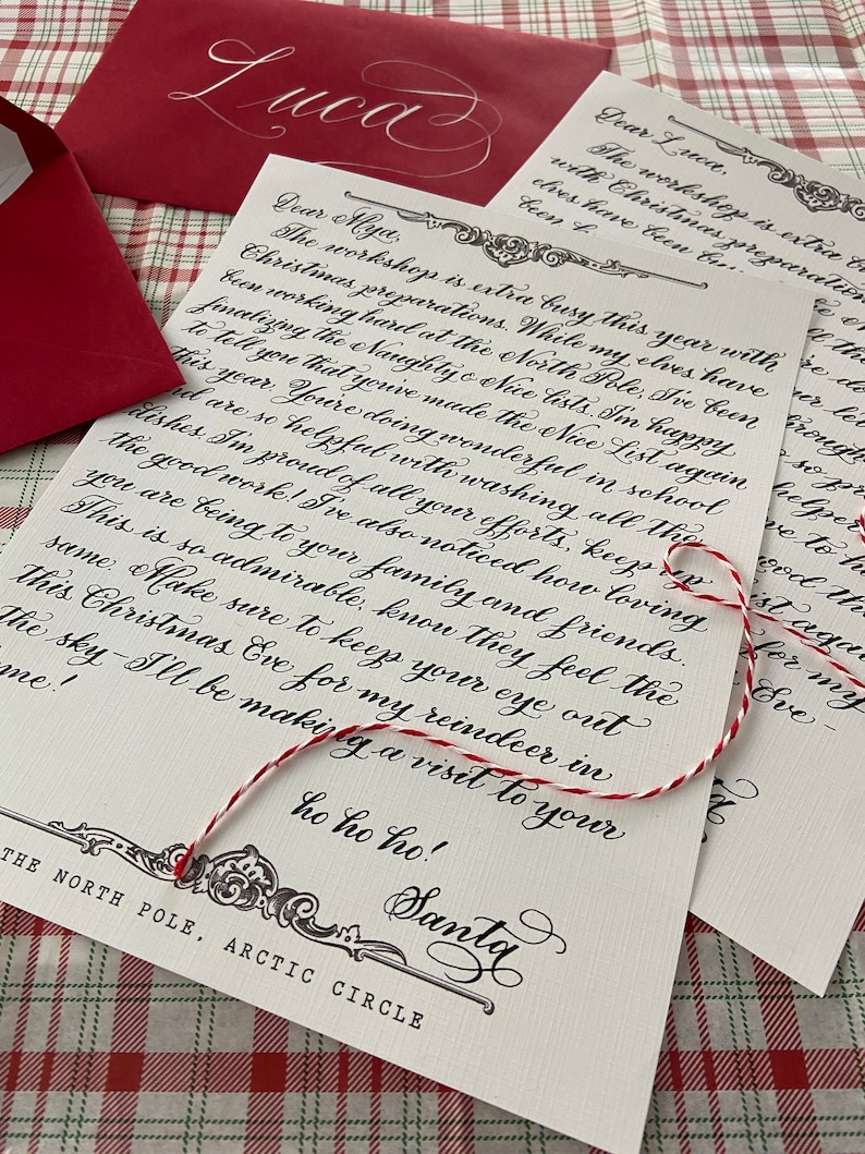 Custom Handwritten Calligraphy Letter from Santa | Etsy