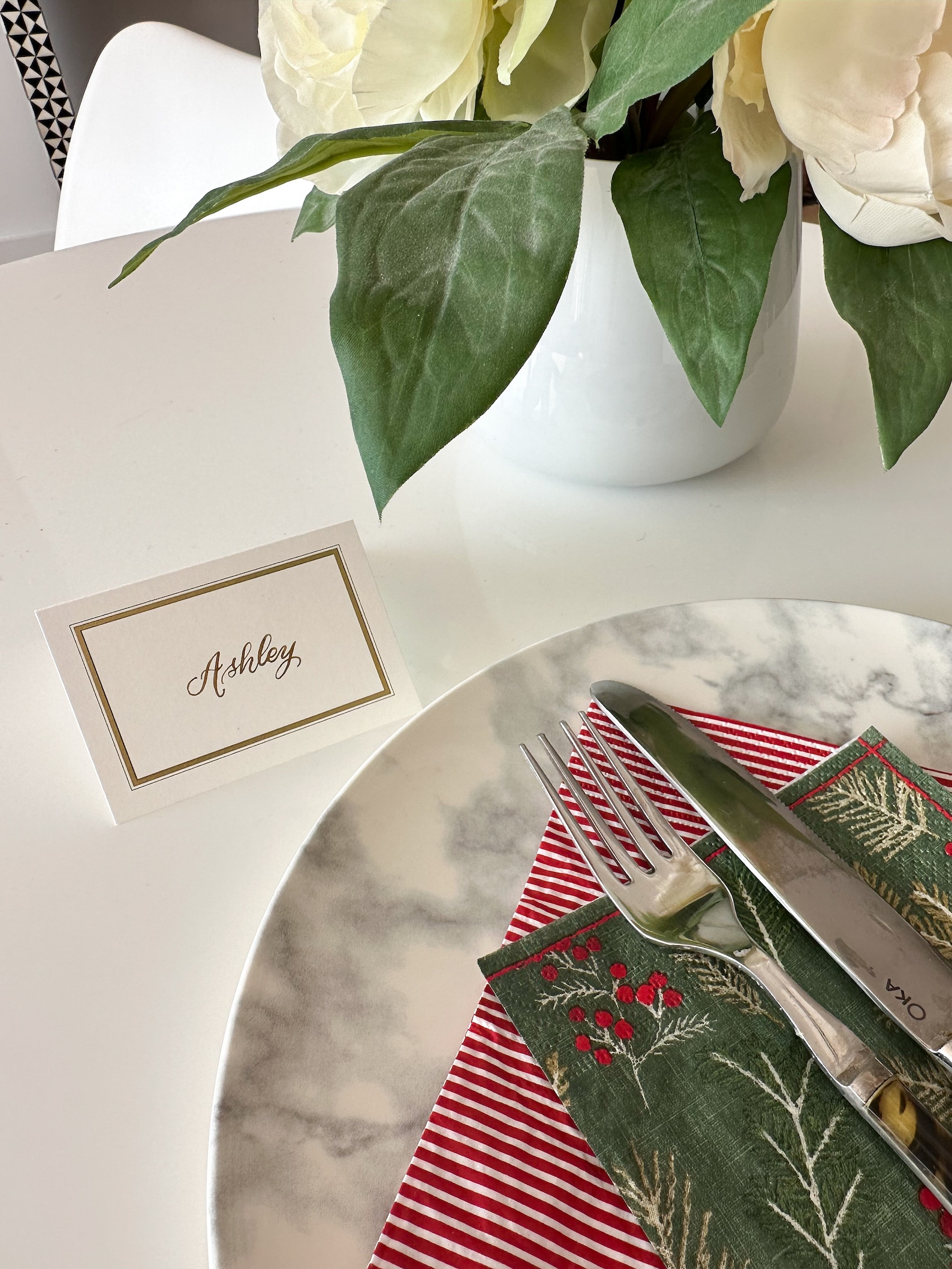 Gold Border Calligraphy Place Cards | Custom Seating Cards - Etsy