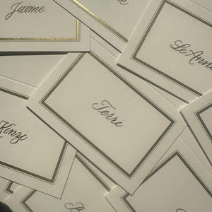 Gold Border Calligraphy Place Cards | Custom Seating Cards - Etsy