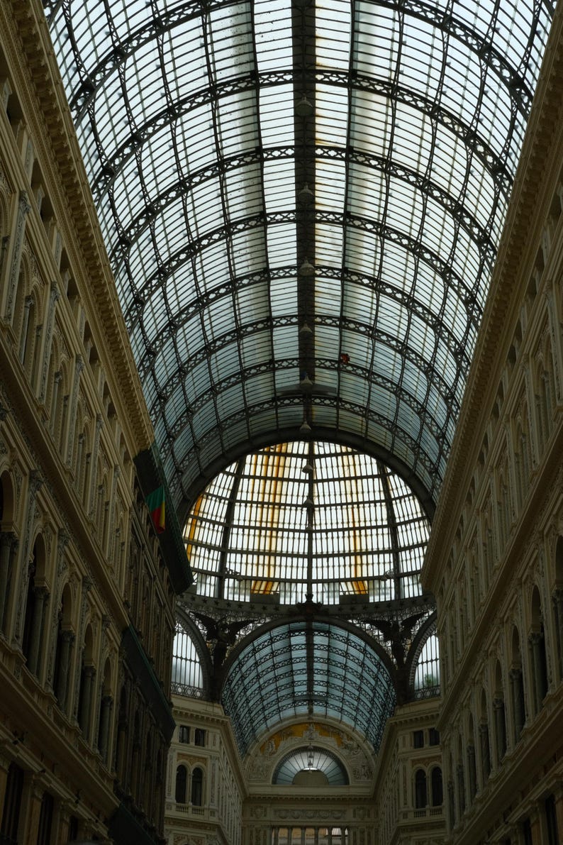 Galleria Umberto Glass Atrium Blue Sky Napoli Italy Naples European ...