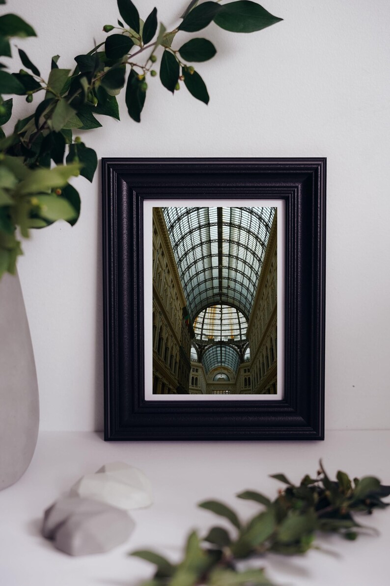 Galleria Umberto Glass Atrium Blue Sky Napoli Italy Naples European ...