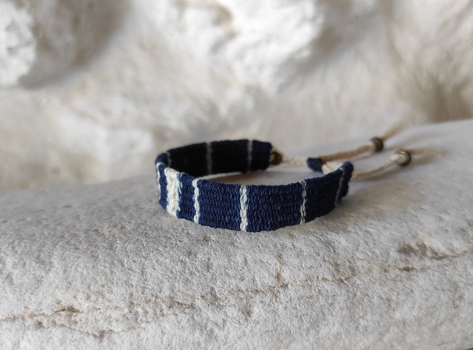 Handwoven Bracelet Indigo Blue Natural Fiber Bracelet - Etsy