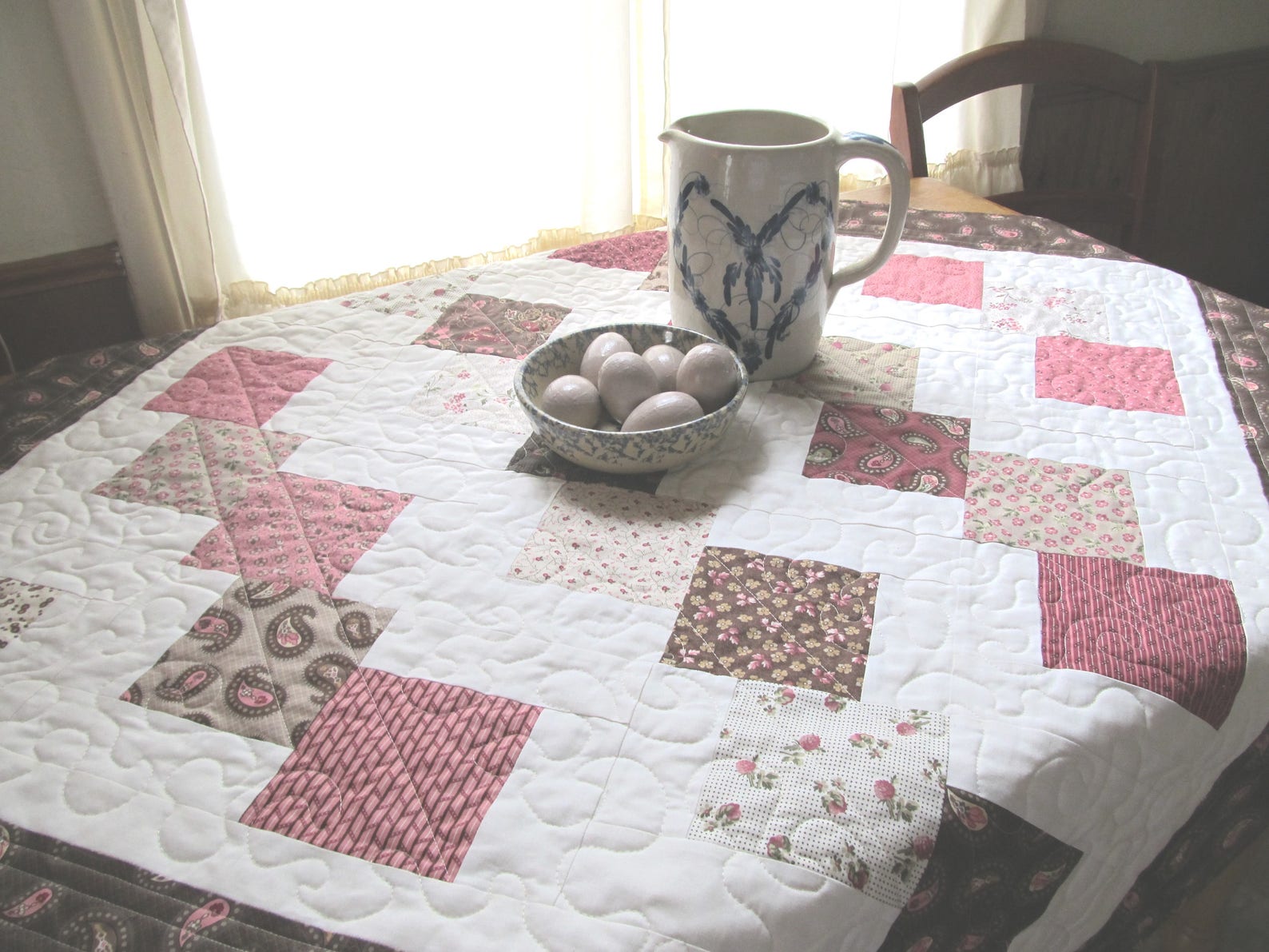 Quilt Table Square Quilted Table Topper Table Centerpiece Quilted Table ...