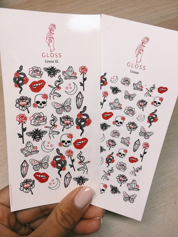 Linear |nail Decals| - Etsy