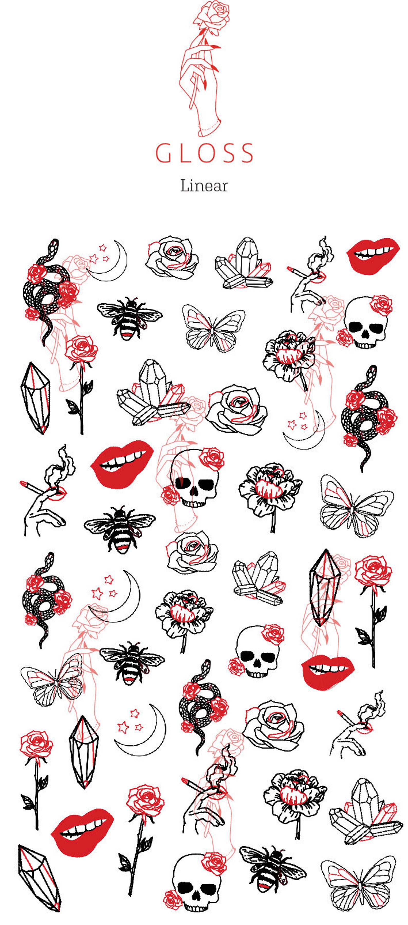 Linear |nail Decals| - Etsy