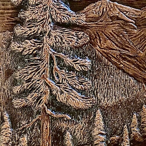 Pine Tree Triple Tile Left Mosaic 8x16 Hand Poured With Real - Etsy