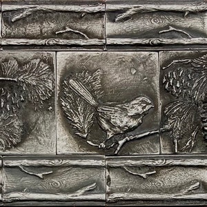 Pine Cone Tile Mosaic 8x24” Backsplash Hand Cast Metal in Montana. You ...