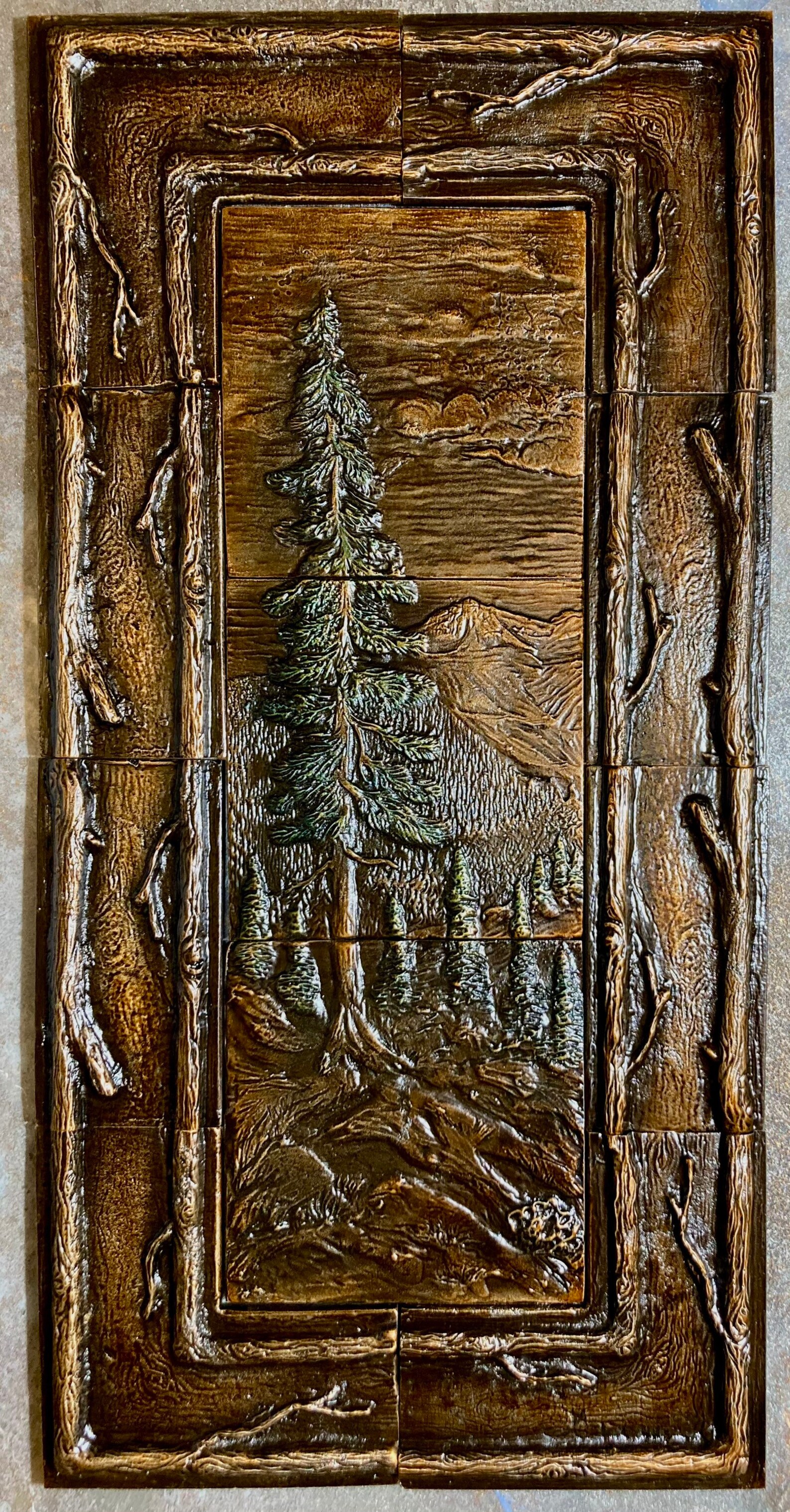 Real Metal Pine Tree Tile Set 4x12 Inches Hand Poured in - Etsy